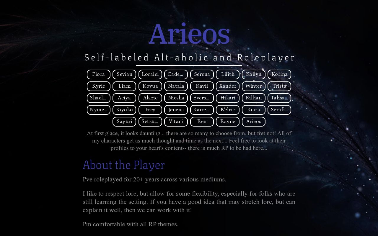 Arieos FF14 Character Profiles